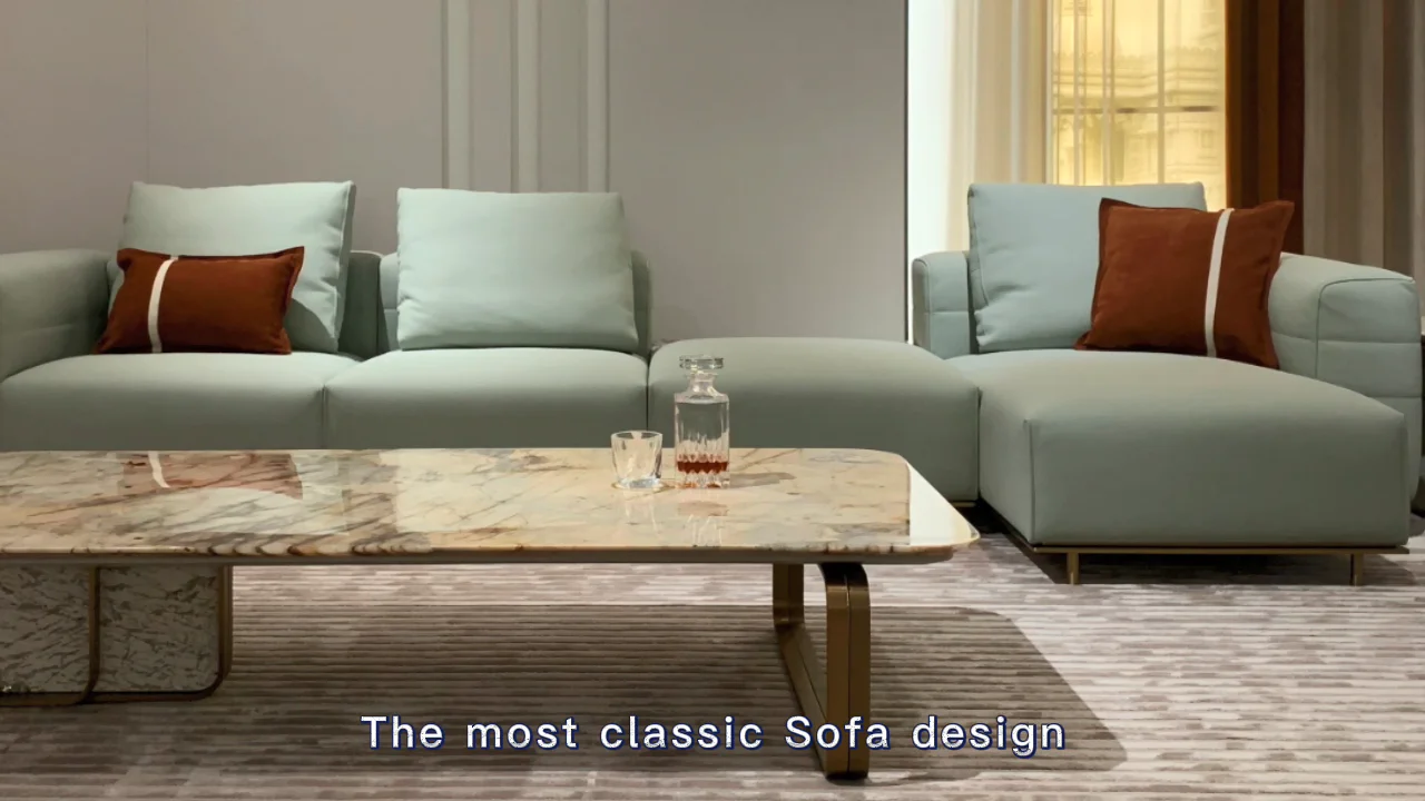 New Design Luxe Sofa With Forged Texture Yellow Brass Metal Base Frame ...