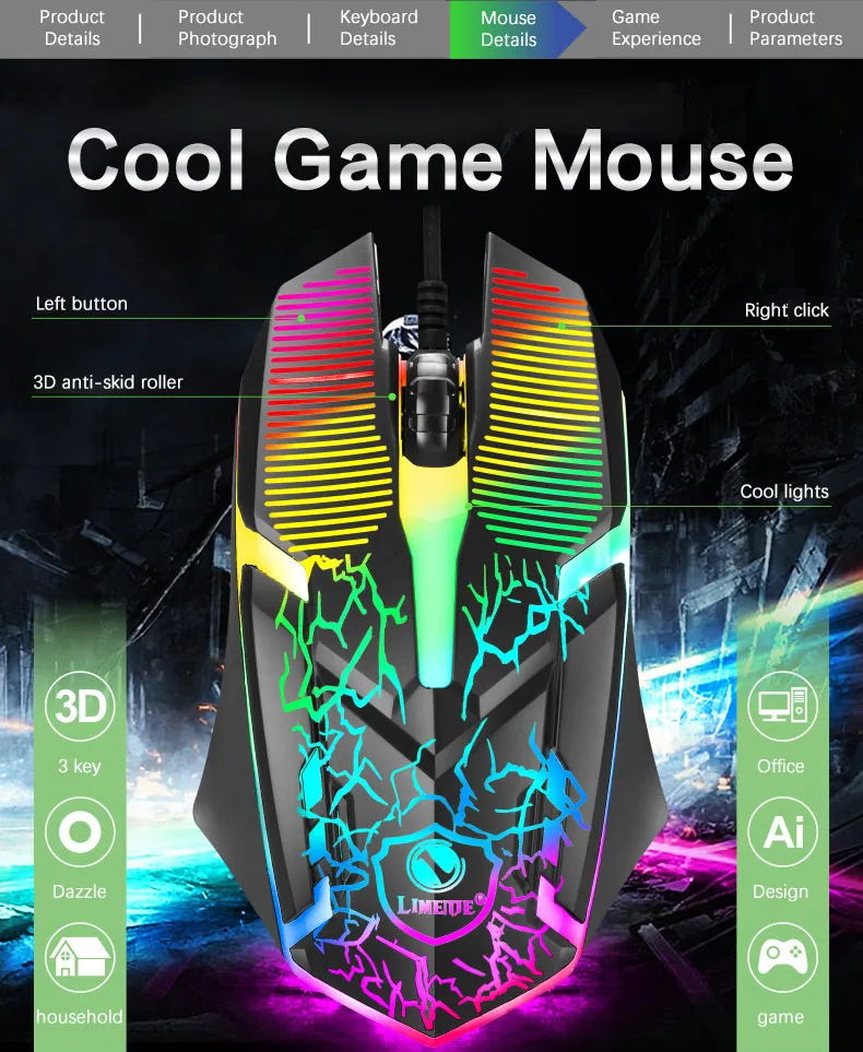 Gaming Keyboard and Mouse Combo - Ergonomic & Waterproof