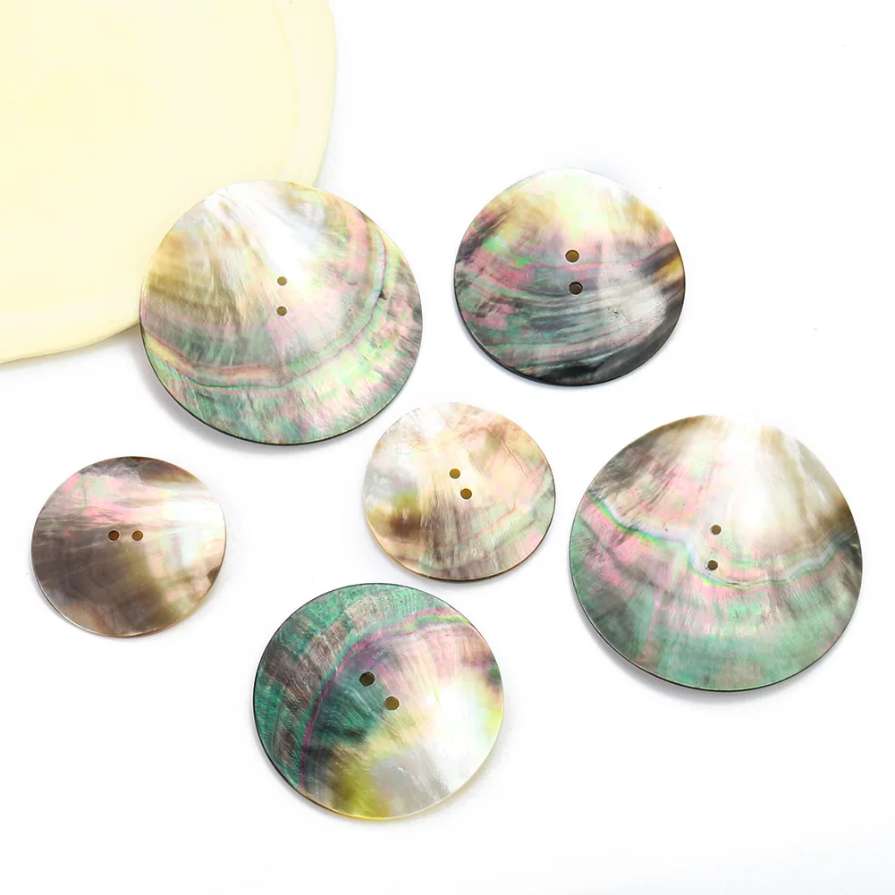 Wholesale Natural Black Mother Of Pearl Round Shell Buttons Beads ...