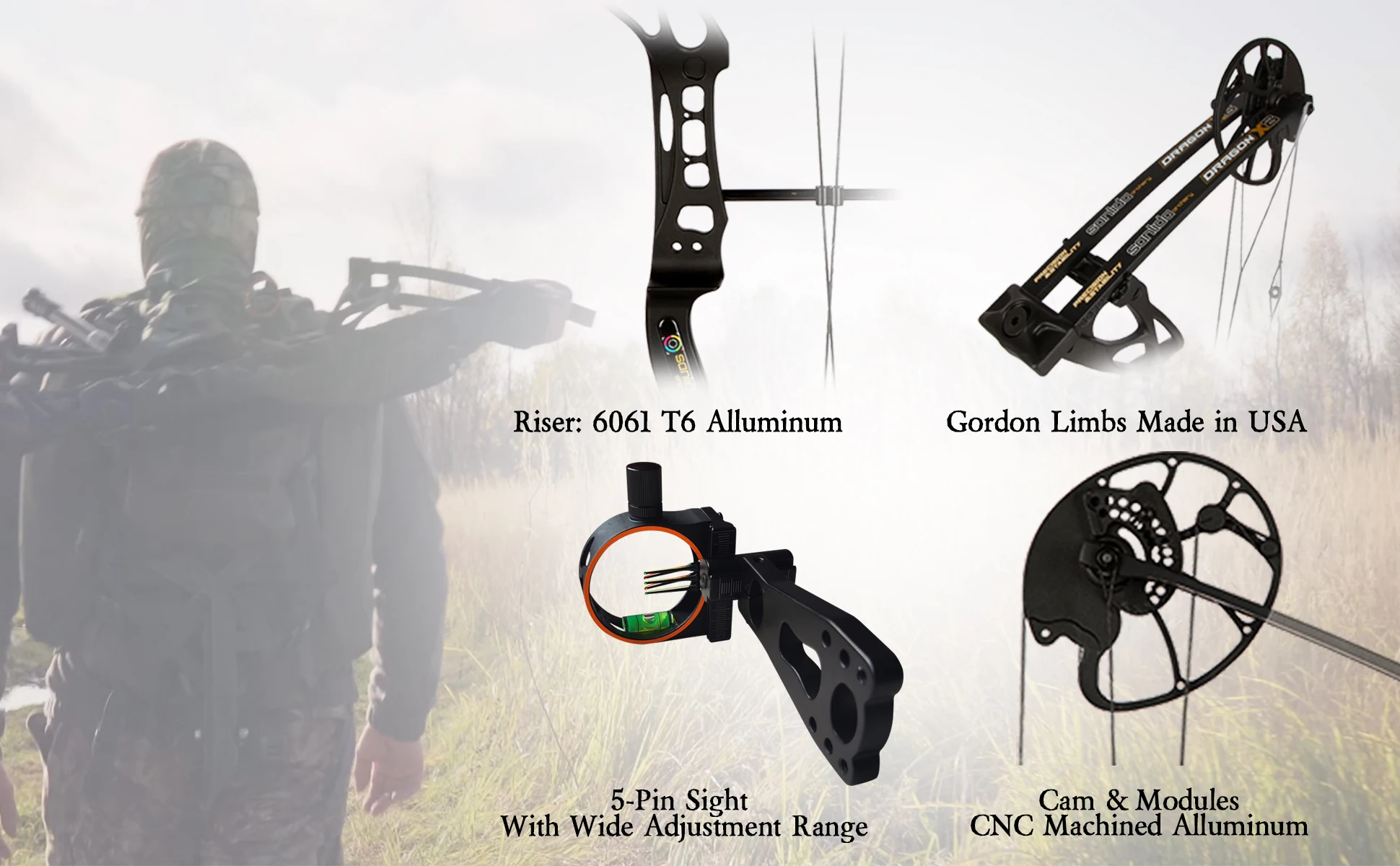 Sanlida Dragon X8 Compound Bow - Adjustable Hunting Kit