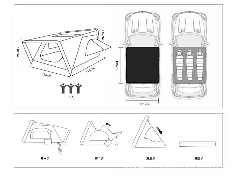 Cheap Car Roof Tent Awning Triangle Car Roof Top Sleeping Tent Aluminum ...