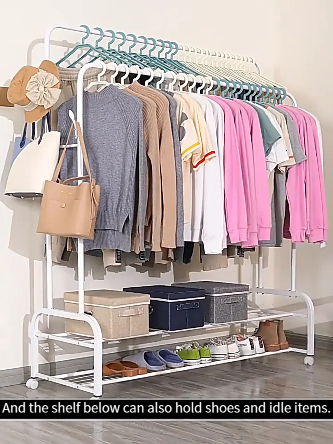 Removable Clothes Rack Floor-standing Clothes Drying Rack Bedroom With ...