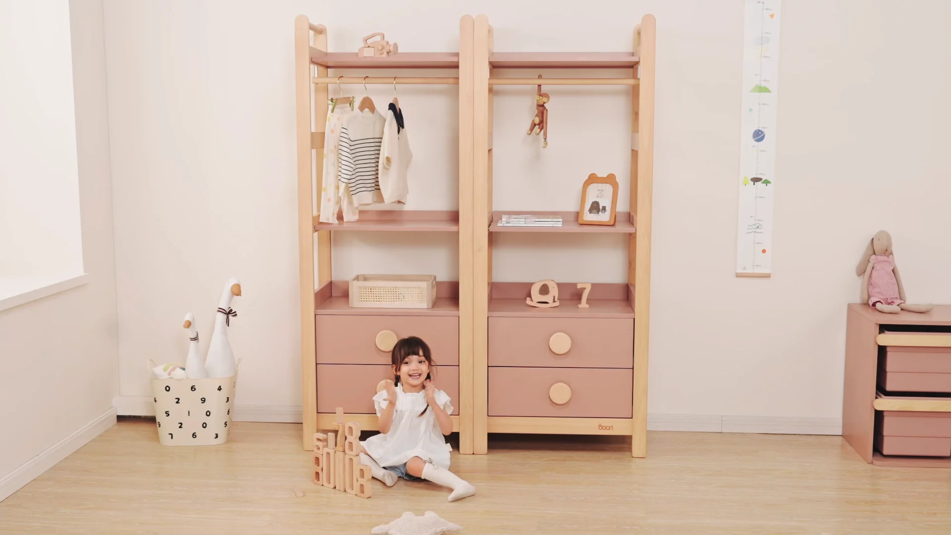 Boori Modern Nordic Girls Wooden Timber Book Shelf Living Room Kids ...