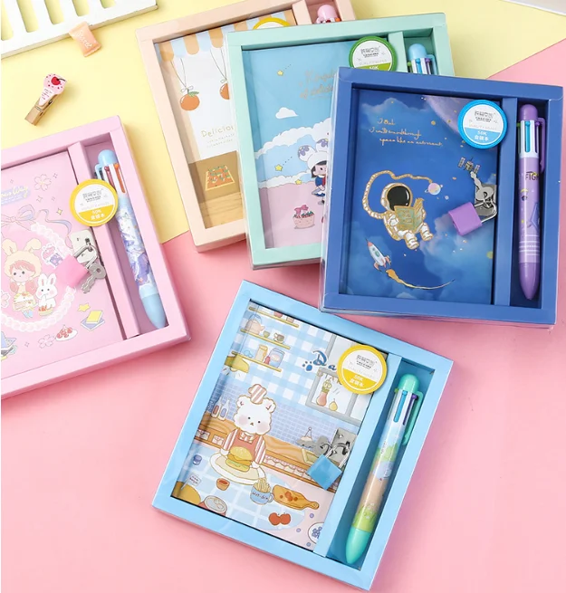 Cartoon Diary Journal Lockable Kawaii Kids Gift Set Diary Children Gift ...