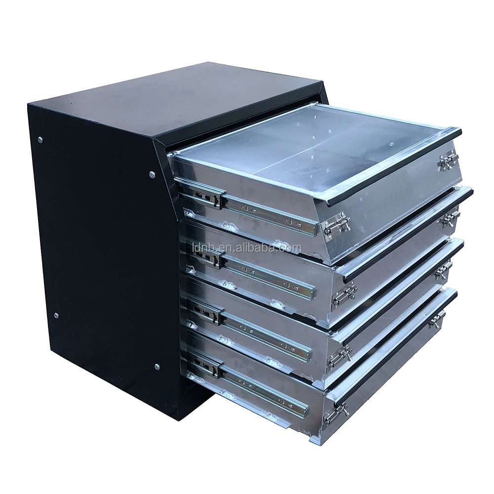 Black Aluminium 4 Drawer Unit For Ute Truck Tool Box Canopy Caravan ...