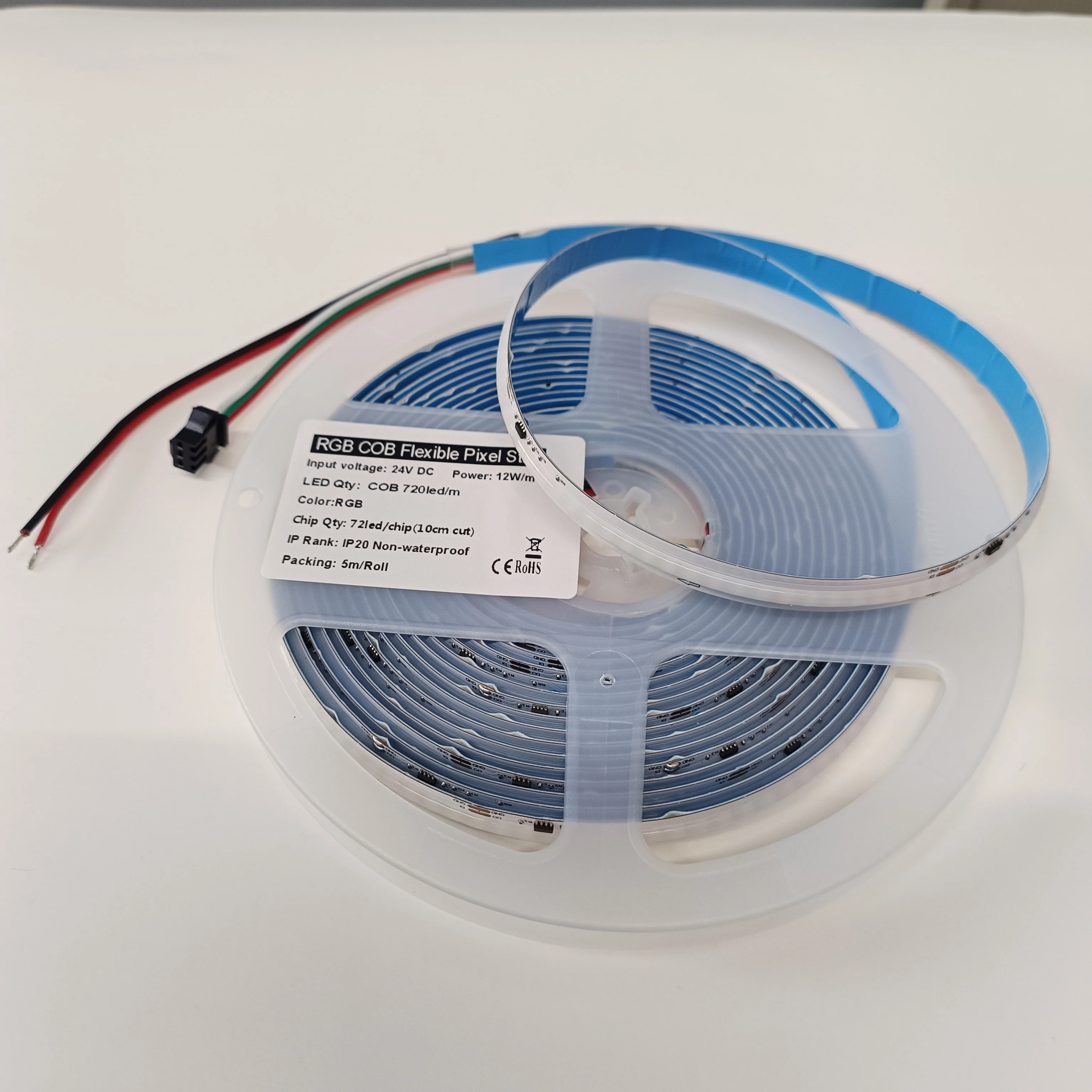 Dream Color 24v Addressable Rgb Cob Led Strips High Density 720/m No ...