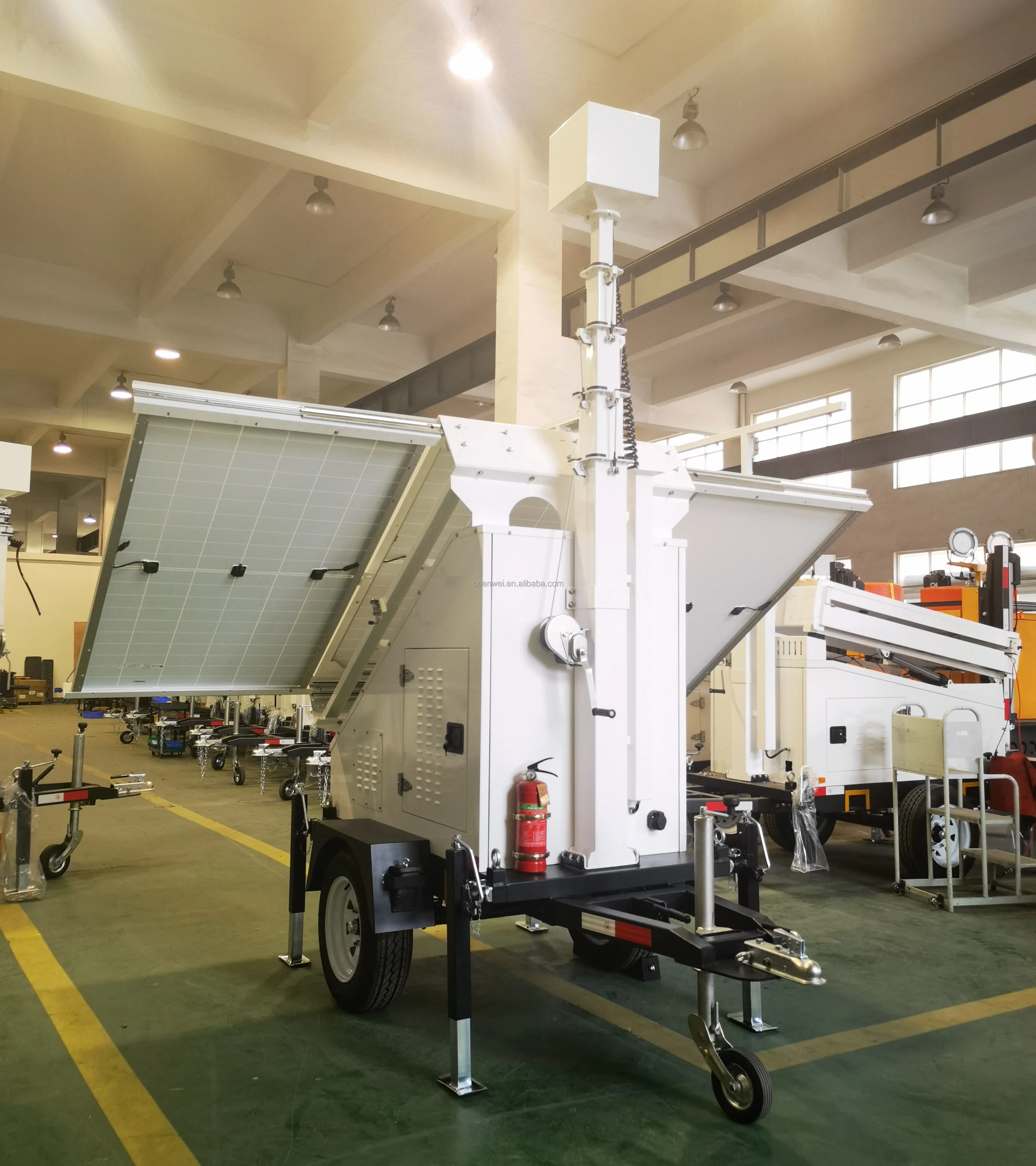 Cctv Mobile Portable Solar Monitoring Trailer For Security - Buy ...