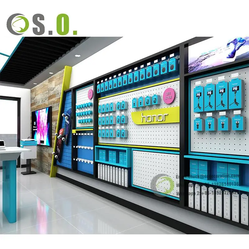 Customized Cellphone Store Display Fixture Mobile Phone Display Counter ...