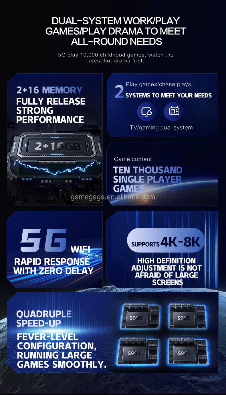 YE X10 Game Box Classic Gaming Console System 2+16GB Video Game Console ...