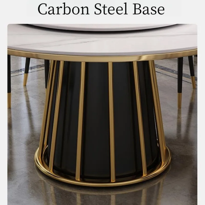 Light Luxury Modern Dining Table Round Turntable Simple Marble Dining ...