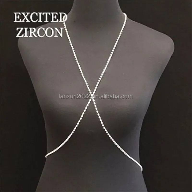 New Fashion Sexy Beach Bodychain Multi Layered Cross Nightclub Shiny