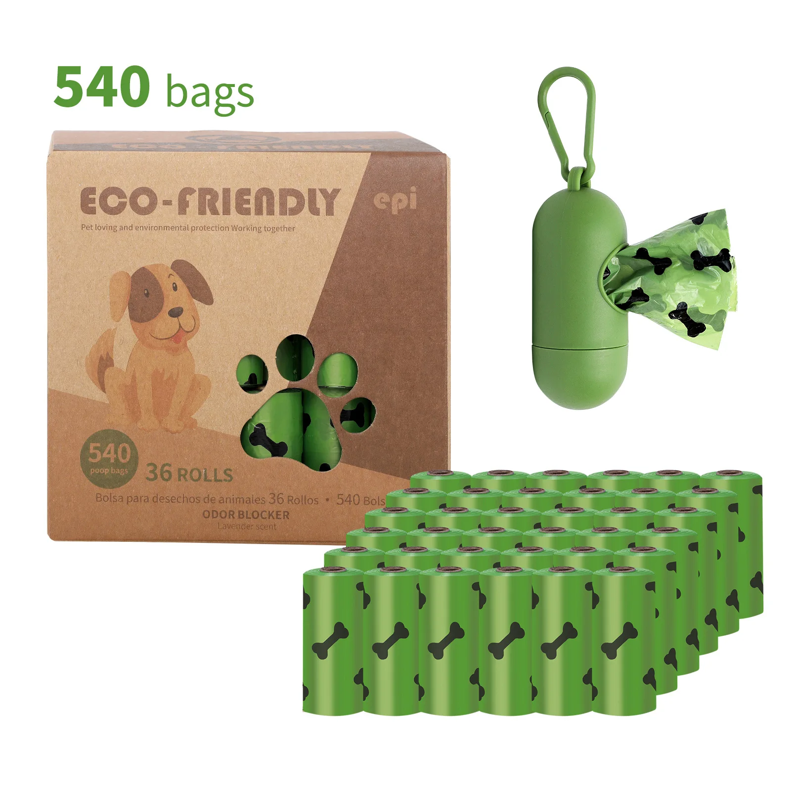 EPI Biodegradable Polyester Pet Waste Bags Poop Pickup Dispenser for ...