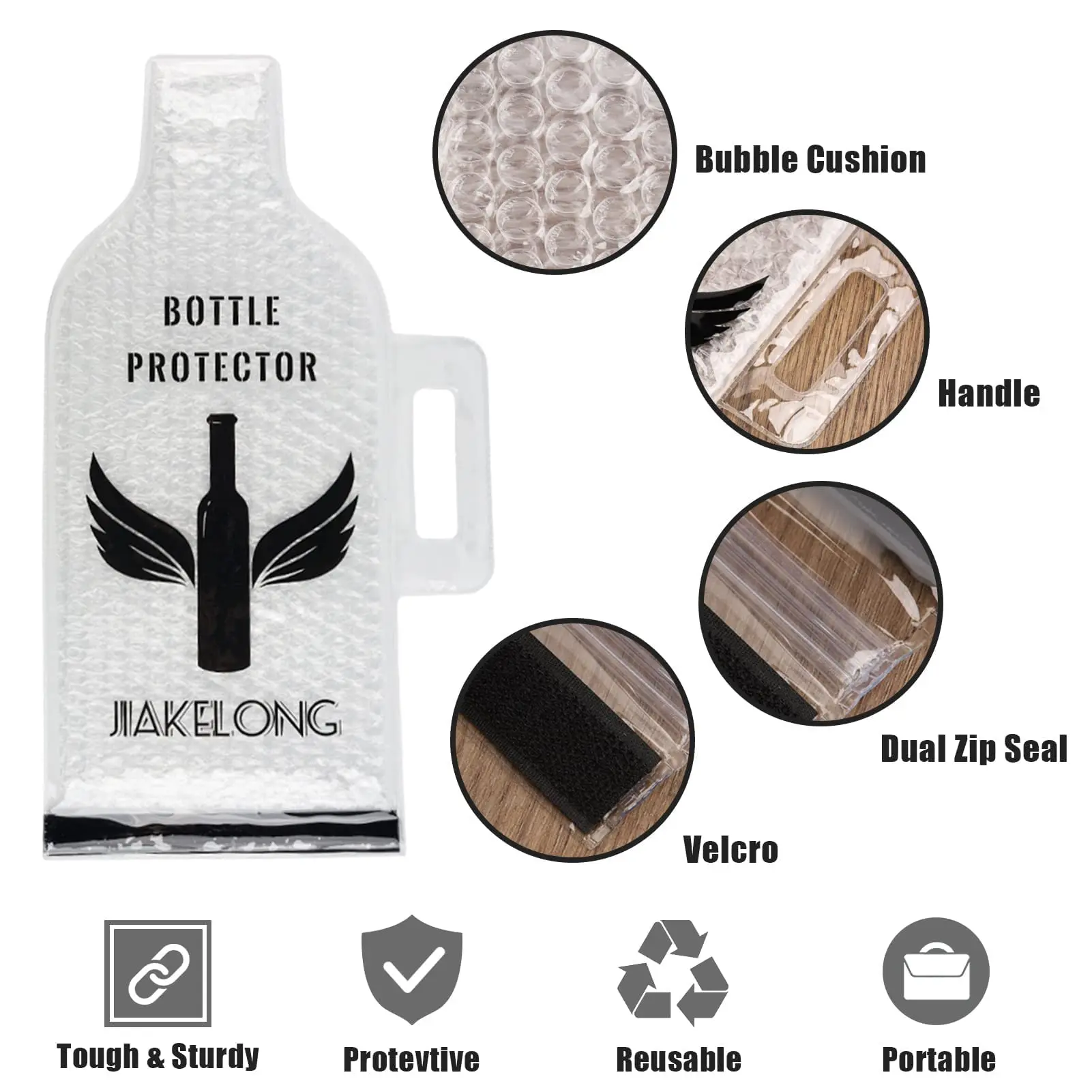 Reusable Plastic Wine Bottle Protector Bubble Travel Bag Pvc Wineskin ...