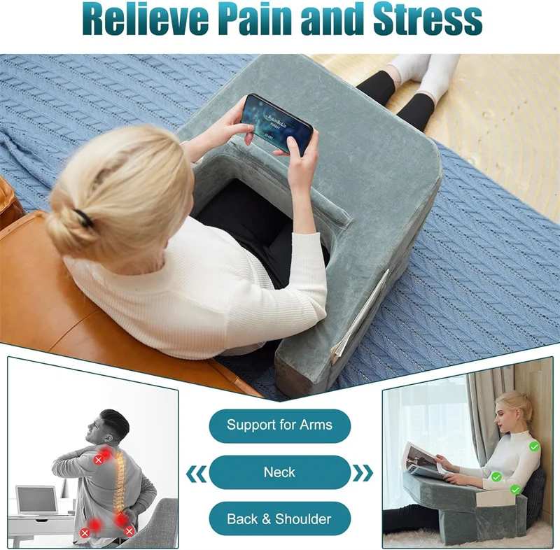 Extra Large Arm Rest Memory Foam Bed Rest Pillow for Reading