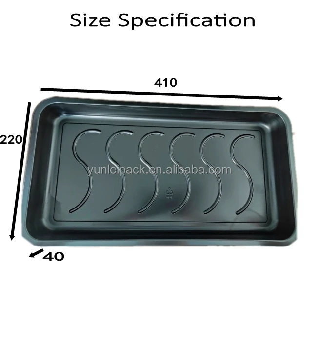 Black Rectangular Disposable Pp Food Grade Plastic Thermoforming Tray ...