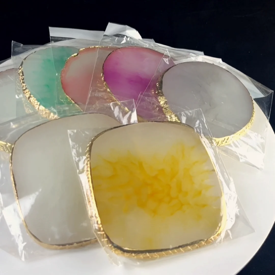 Oem Odm Board Round Pink Gold Jade Diy Manicure Crystal Palette Agate ...