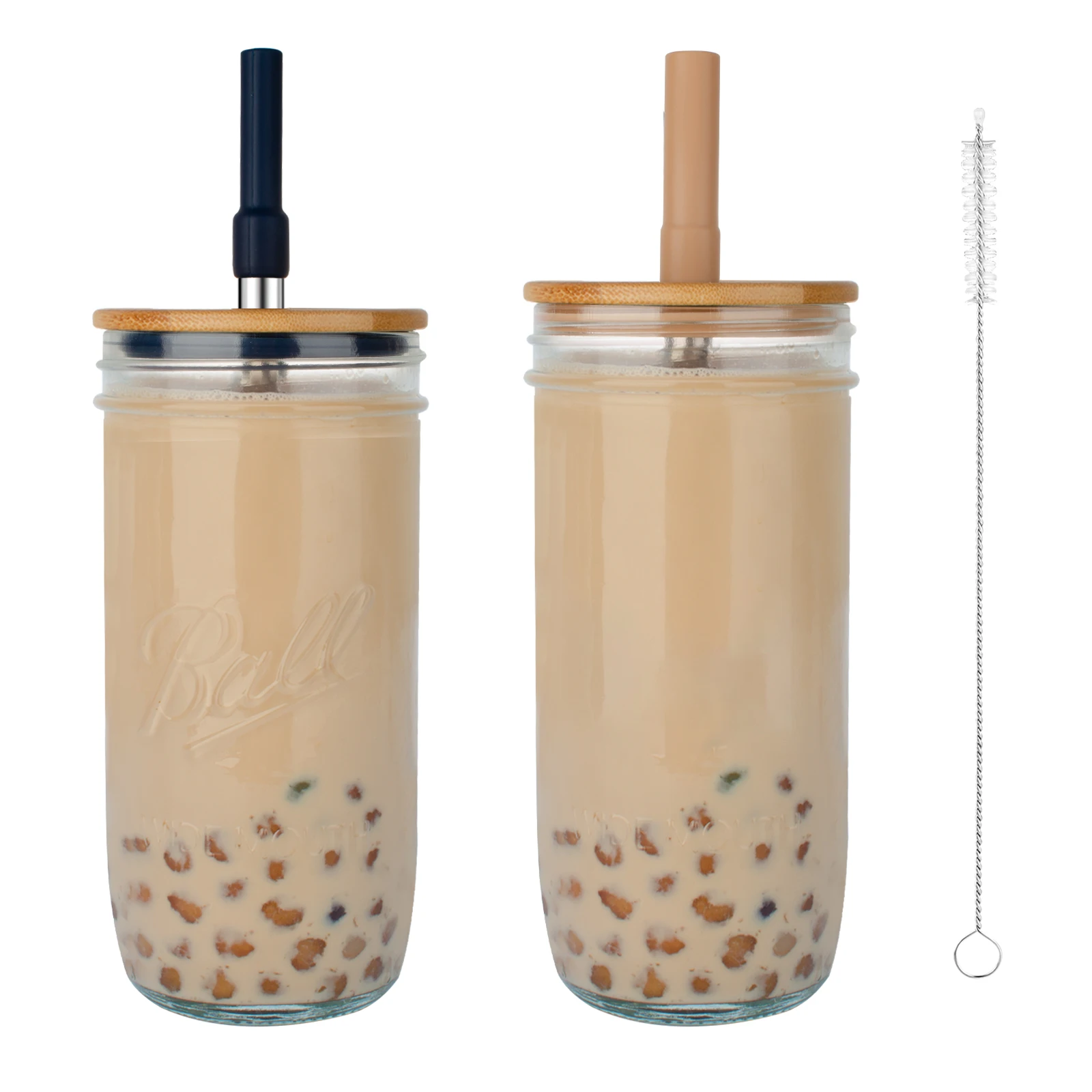 Reusable Boba Cup Boba Tea Cup Tumbler Canvas Sleeve Boba Tea Cup With ...