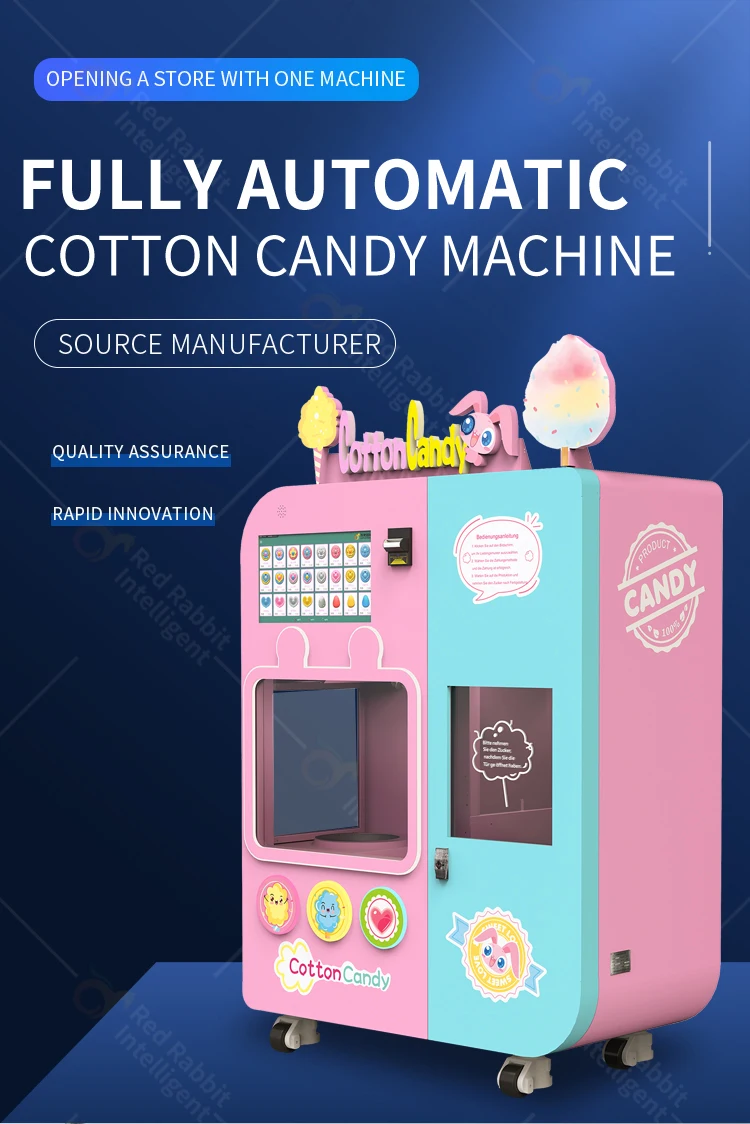 Red Rabbit Cotton Candy Vending Machine - High-Tech & Customizable