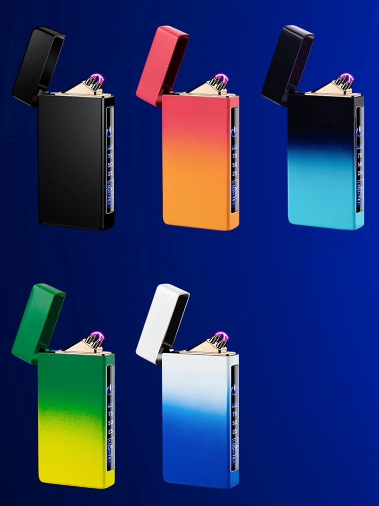 KY 2024 Metal Lighters Led Batter Display Plasma Double Arc Smart ...