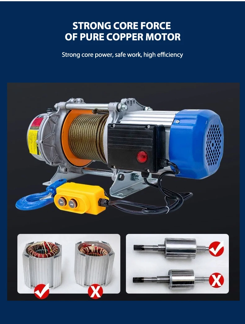 Wire Rope Electric Winch For Building 500kg 1000kg 220v 380v Customized ...