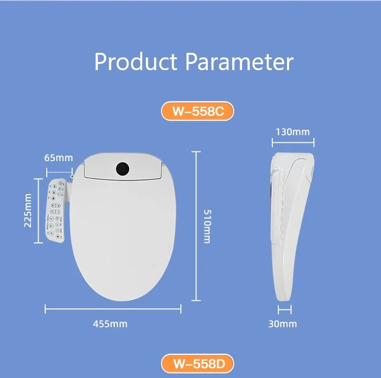 ABS Intelligent Toilet Lid Bathroom Sanitary Ware WC Automatic Electric ...