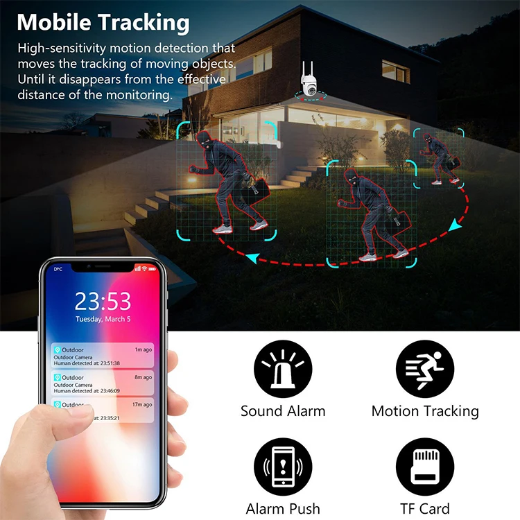 A7 1080P V380 Pro App PTZ Camera - Home Security & Night Vision