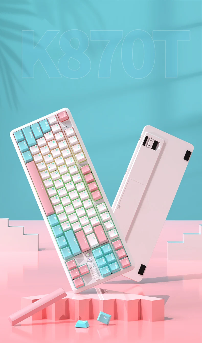 Ajazz K870tpro 87 Keys - RGB Backlit Wireless Keyboard