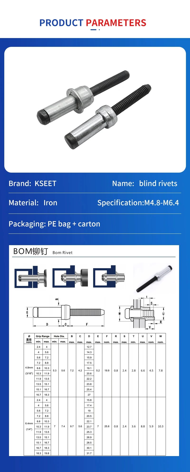 Best Pop Rivets - Reliable Bom Huck Rivets for Steel & Aluminum