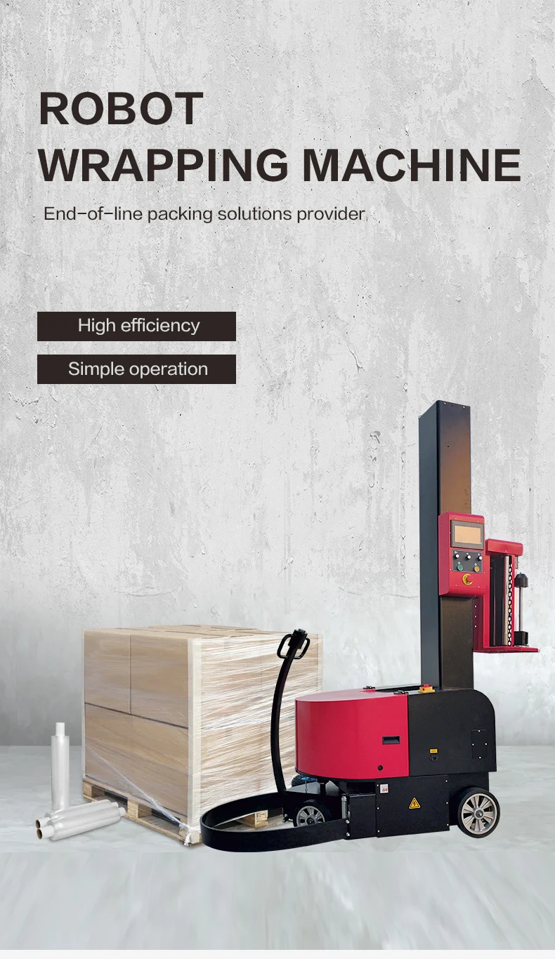 Robowrapper Self Propelled Mobile Robotic Pallet Stretch Wrap