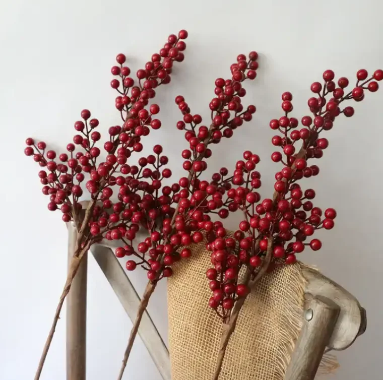 Artificial Berries Red Pip Berry Stems Spray for DIY Crafts Wreath ...