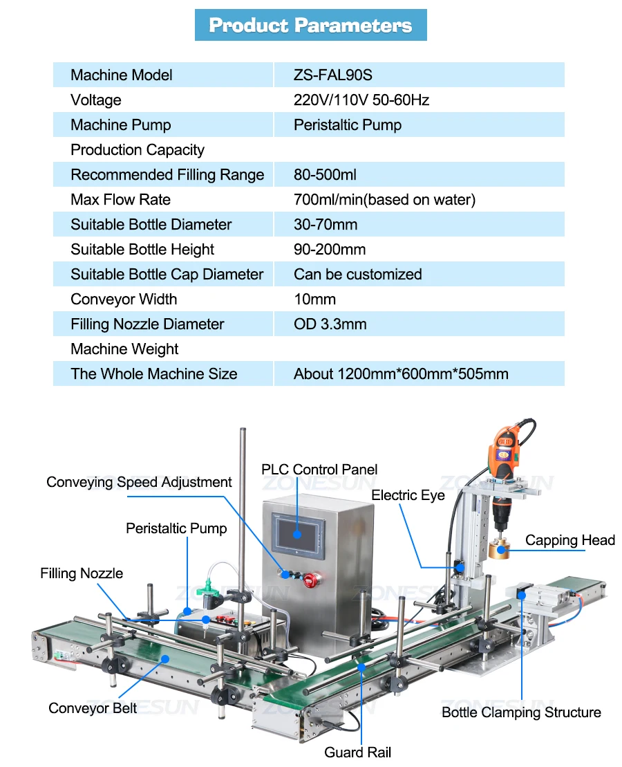 ZONESUN ZS-FAL90S Peristaltic Pump - Efficient Filling Solutions