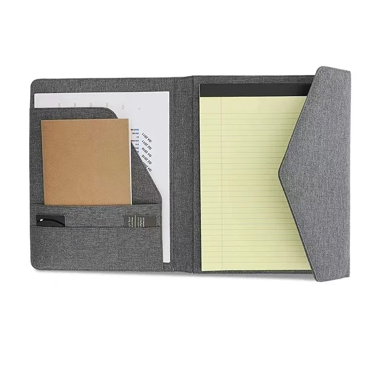 Customized Design logo Luxury Vegan Leather Portfolio Folder Padfolio ...