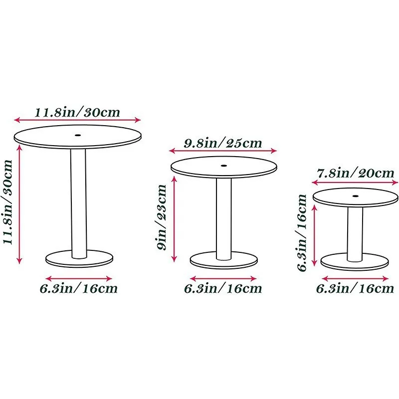Clear Acrylic Cake Stand Round Display Set Of 3 For Wedding Cakes ...