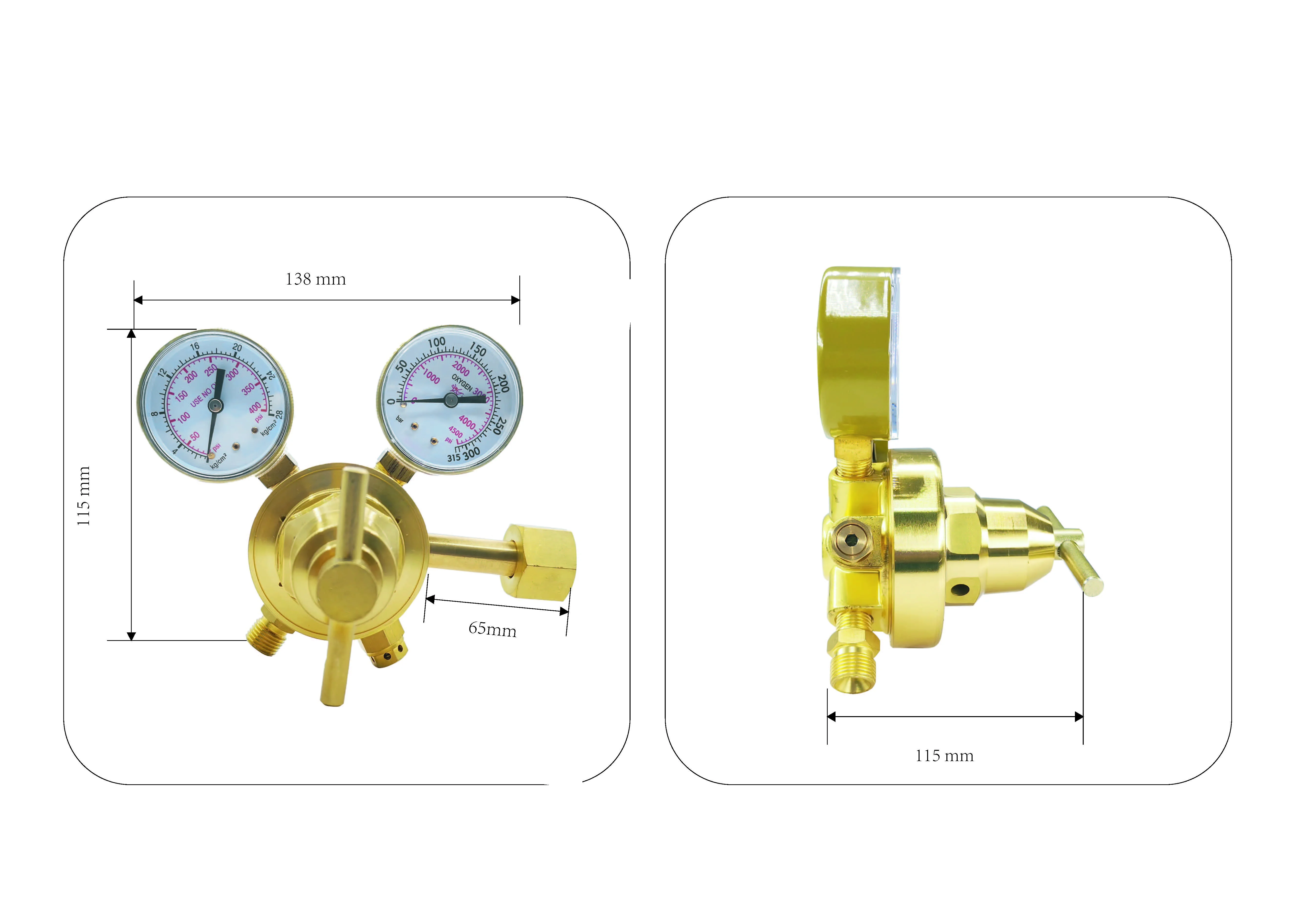 Dual Pressure Gauge Gas Cutting Regulator for Welding