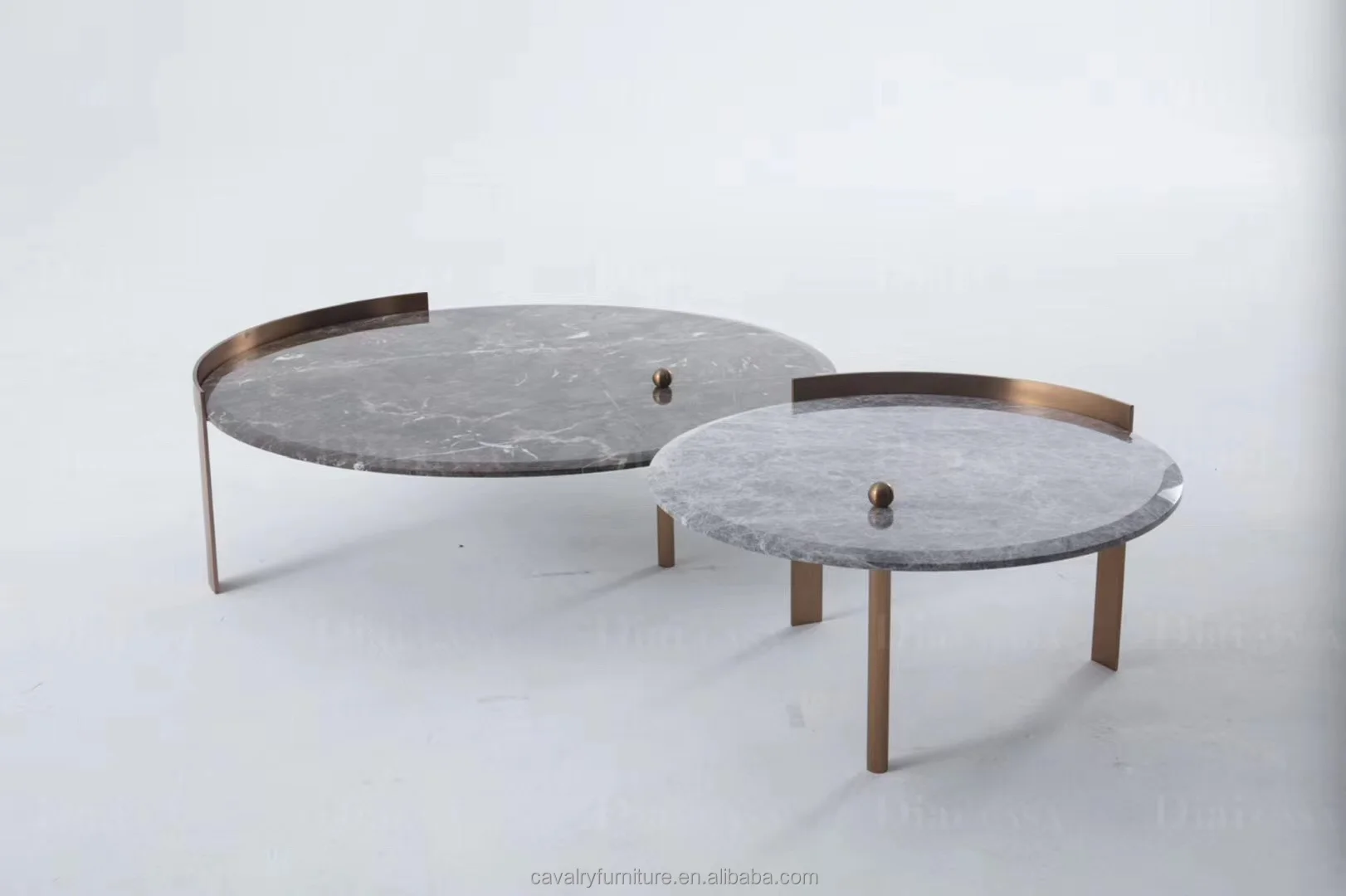 Modern Living Room Stainless Steel Marble Coffee Table Sets Hotel Lobby ...