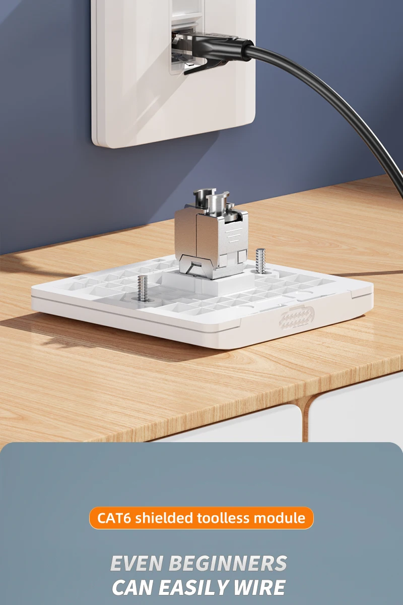 180 Degree CAT6 shielded Toolless Network Module CAT6 FTP Keystone Jack ...