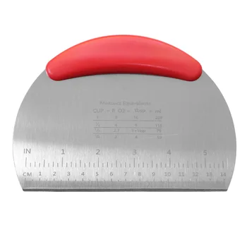 Stainless Steel Spatulas Dough Scraper With Scale Smoother Cake ...