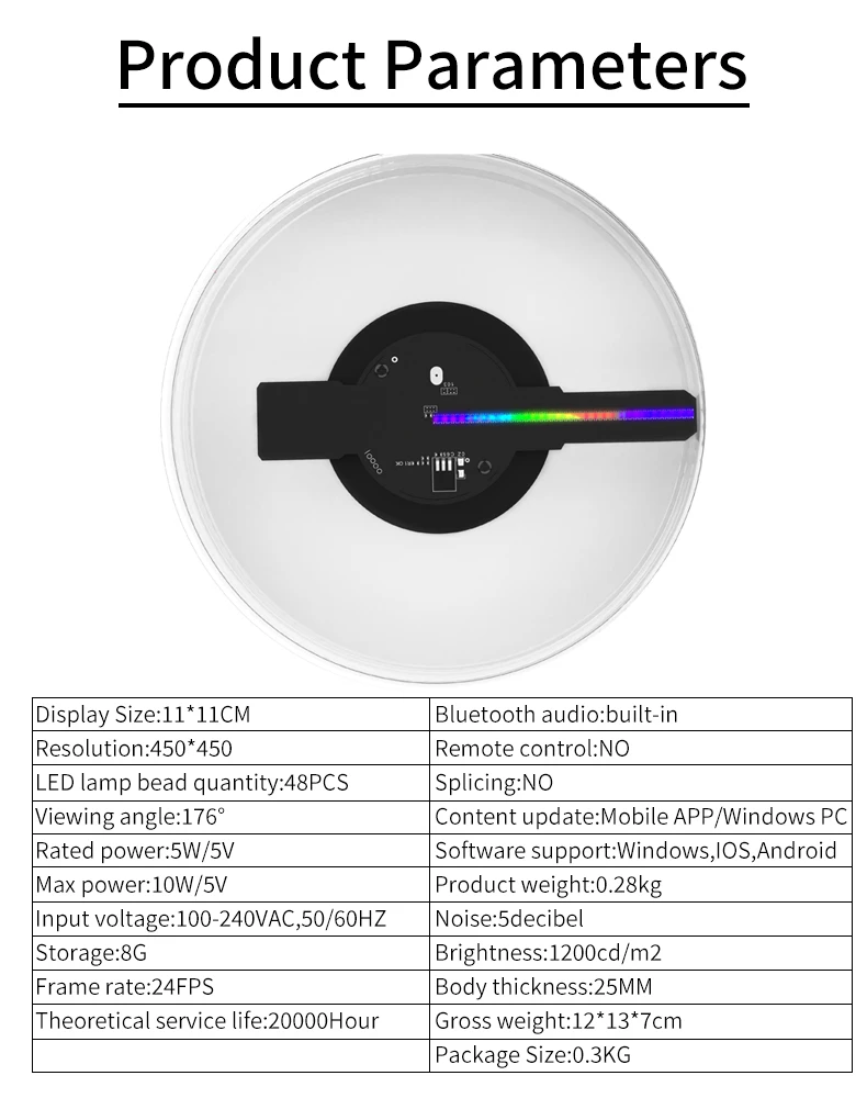 Hantu 11cm 3d Hologram Fan Holographic Fan Led Fan 3d Hologram Display ...