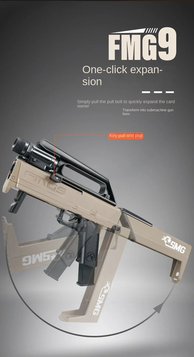 Hot2023 Fmg9 Outdoor Children Pistol Manual Shooting Target Gun Soft ...