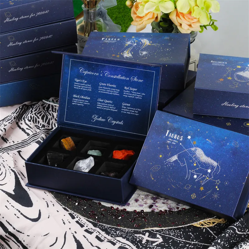 Customize Crystal Gift Zodiac Sign Stones Birthstones Pack Natural ...