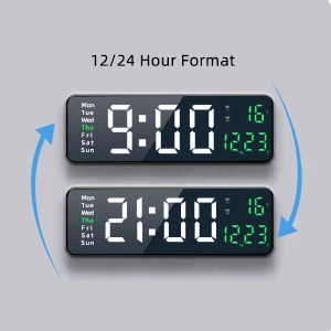 LED Digital Wall Clocks - Large Display with Remote Control
