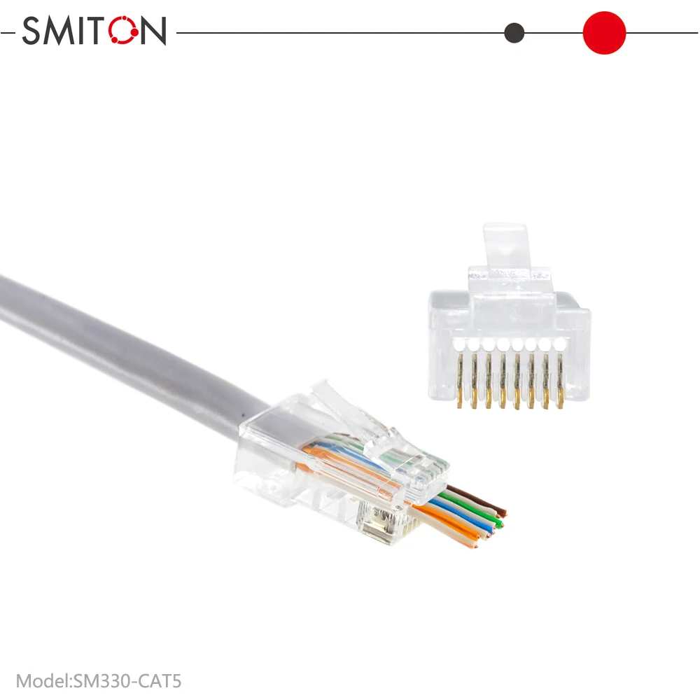 Rj45 Pass Through Plug Utp Ethernet Cables Network Modular Plug Cat5e ...