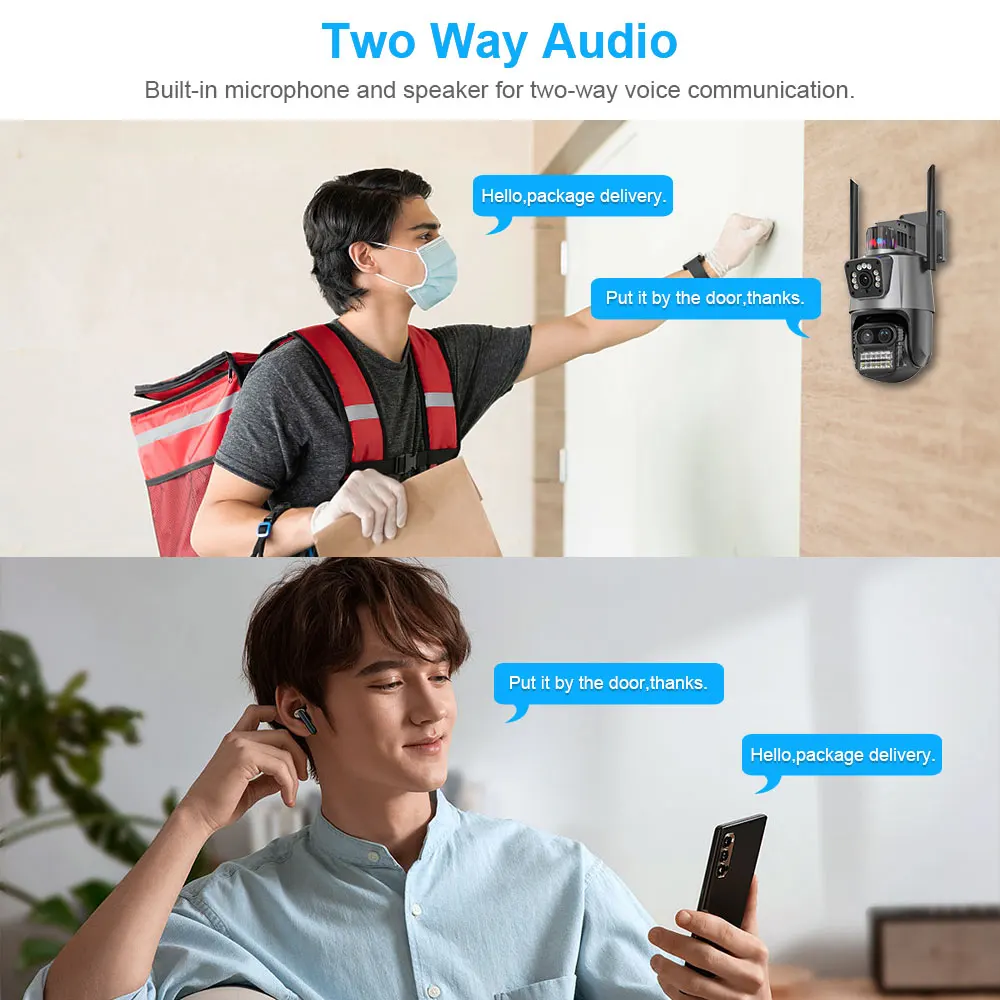 Triple Lens Wifi Camera - Outdoor Security & Night Vision