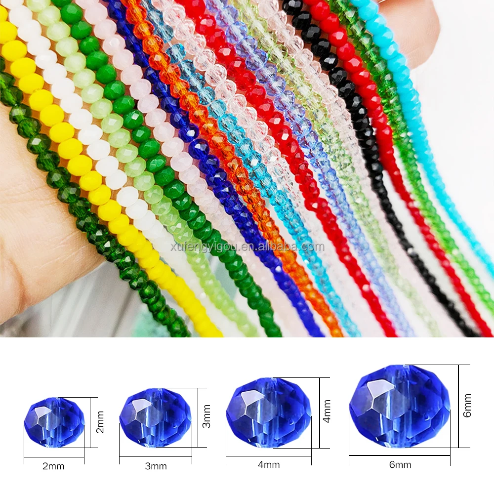 2mm /3mm/4mm/6mm Glass Beads Crystal BeadsFaceted Rondelle Beads China ...