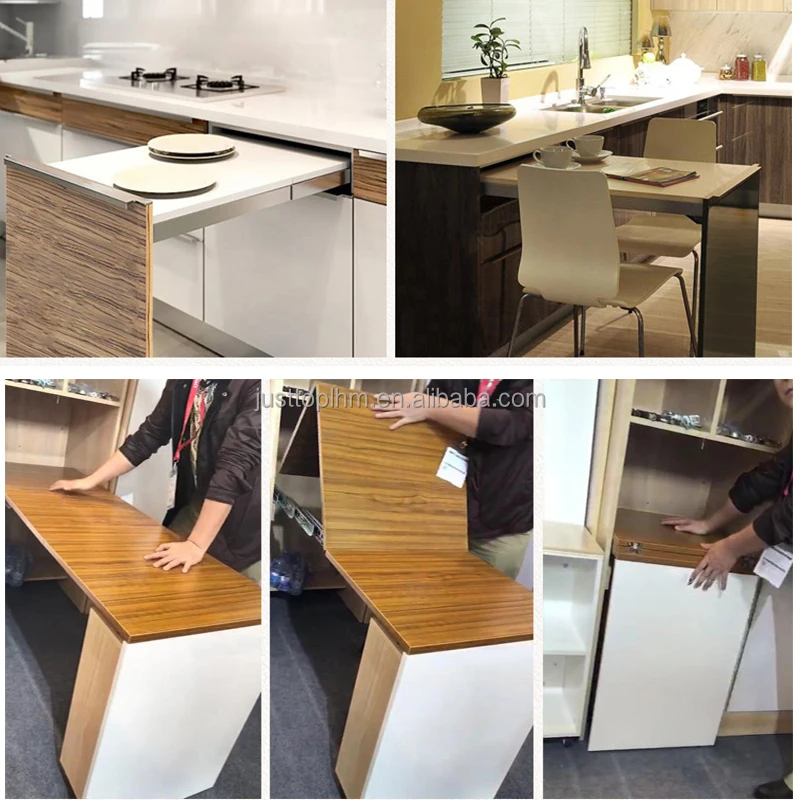 Multi Functional Flat Sliding Folding Table Hardware Fittings Invisible ...
