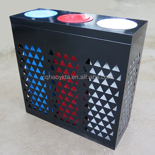 Outdoor Metal Garbage Waste Bin Shopping Commercial Big Size Sorting ...