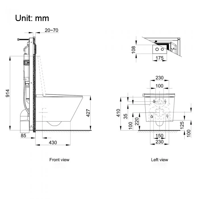 Axent E310-e291 One Piece Bathroom Toilet Ceramic Wall Hung Smart Bidet Shower Toilet - Buy ...