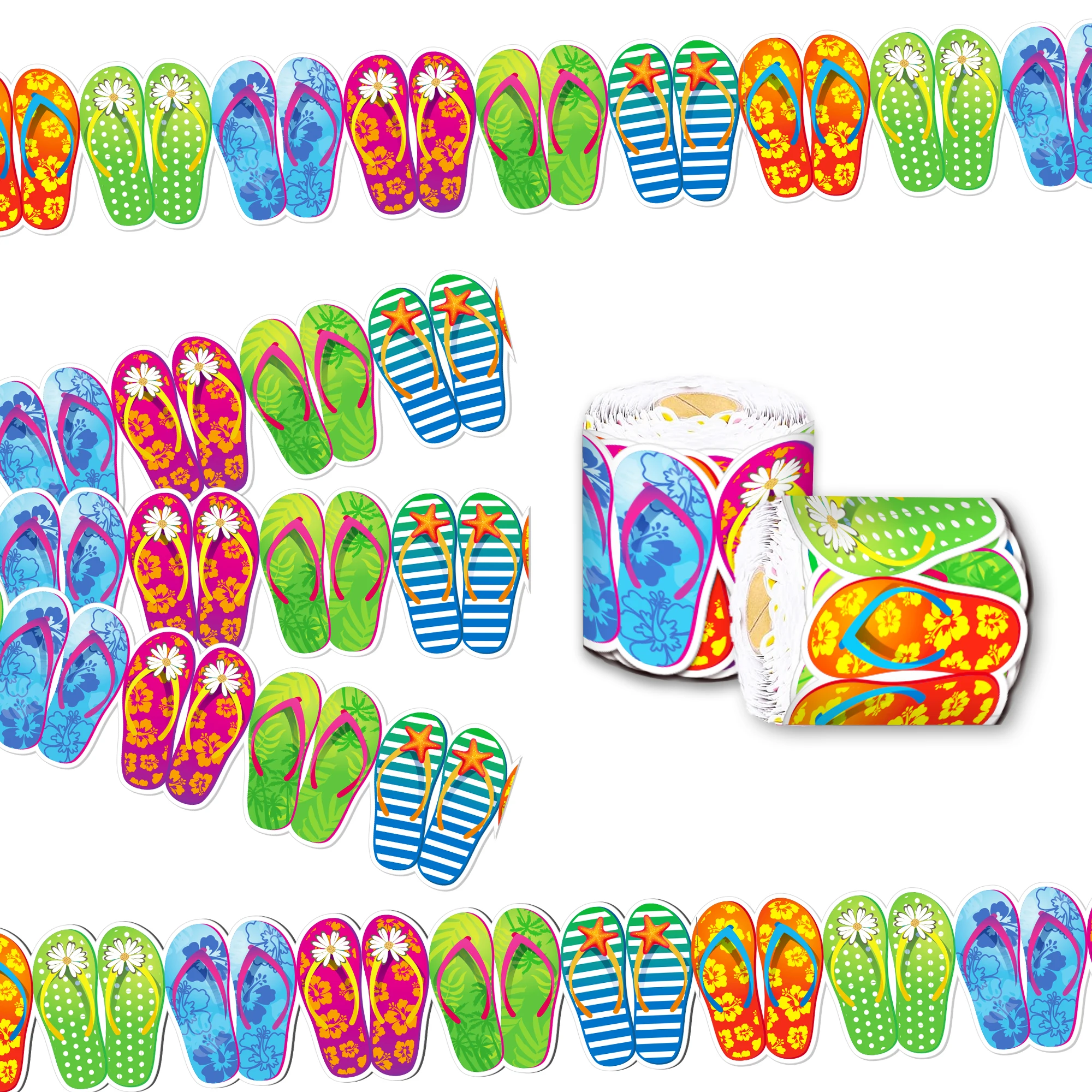 Jt058 Flip Flop Bulletin Board Borders Trim Stickers Roll Self Adhesive ...