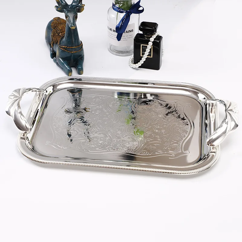 QIAN HU Luxury Metal Trays - Perfect for Hotels & Events