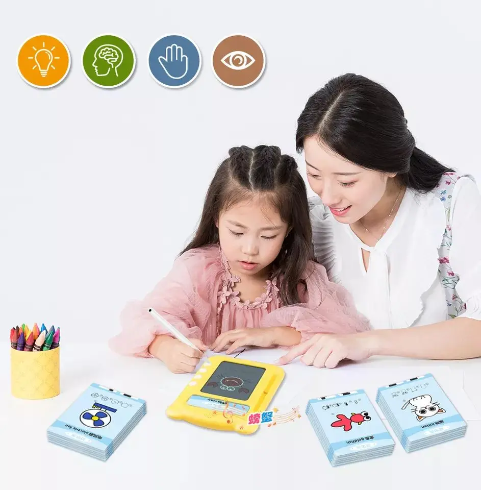 Preschool Education Kids Toys Flash Cards Reading Machine for Toddler 3 ...